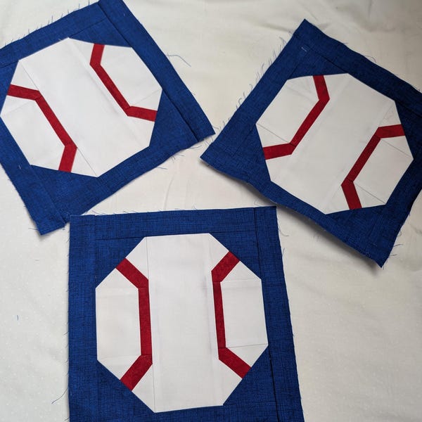Baseball Ball and Glove - 10.5 & 12.5 Quilt Block Patterns - Etsy