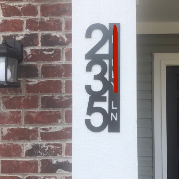 Outdoor Signs House Numbers Vertical, House Number Vertical Gift, House ...