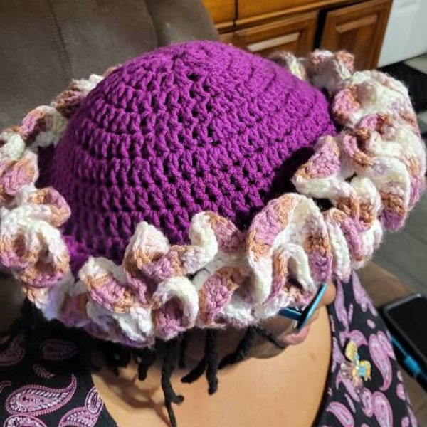 Easy Crochet Ruffle Hat Pattern - Etsy