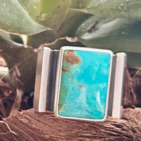 Beth Dutton Inspired Turquoise and Sterling Silver Large Statement Ring ...