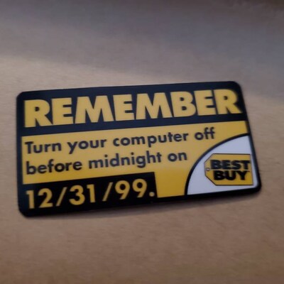 Y2K Reminder Turn off Your Computer 12/31/99 Funny Sticker - Etsy