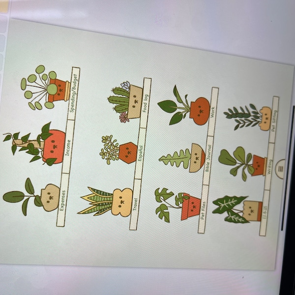 Cute Green Digital Notebook With Tabs: Plant Shop | Goodnotes, Samsung ...