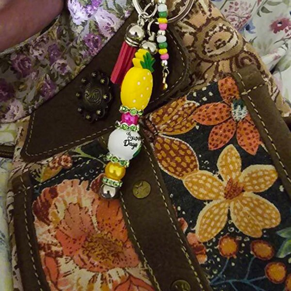 Handmade Unique Keychain With dont Look Back Focal Bead Lobster Clasp ...