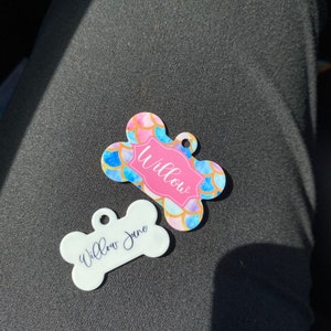 Black Calligraphy Personalized Dog Tag, Custom Dog Tag, Double Sided ...