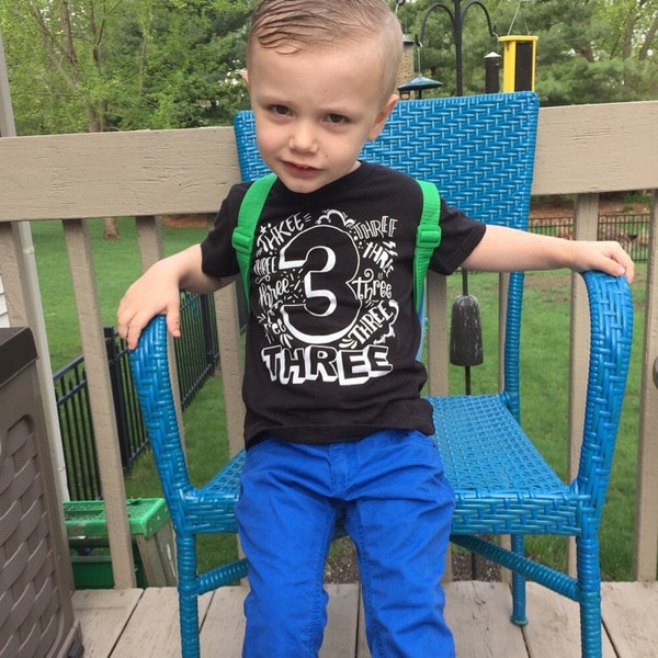 3rd Birthday Tshirt | 3rd Birthday | 3rd Birthday Shirt Boy - Etsy