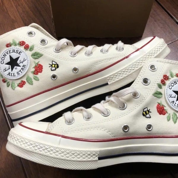 Custom Embroidery Converse House and Chimney Embroidered Shoes Custom ...