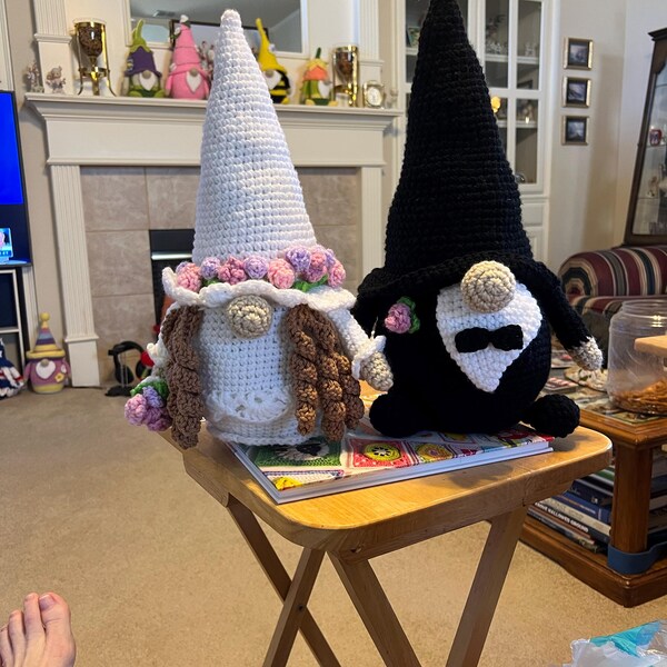 Set Crochet Patterns Garden Gnome and His Hen, Crochet Garden Gnome ...