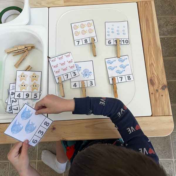 Under the Sea Themed Count and Clip Cards - Matching and Memory Game - Etsy