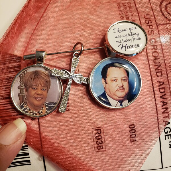 Gift for Groom Memorial Photo Boutonniere Tux Stick Pin, Bridal Bouquet ...