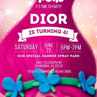 Trolls Invitation, Trolls Birthday Invite Printable, Trolls Band ...