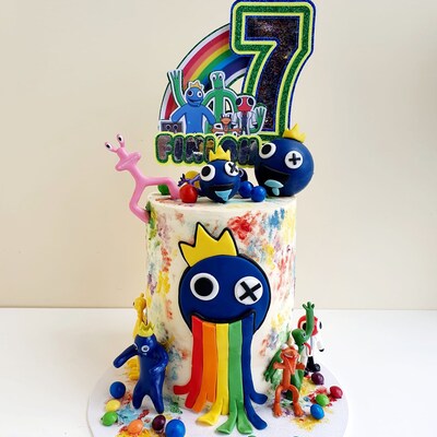Rainbow Friends Cake Topper Personalised With Name and Age Shaker ...
