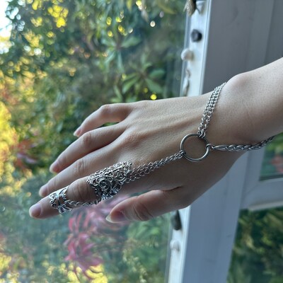 Fairy Bracelet, Ring Chain Bracelet, Punk Jewelry, Ring Bracelet ...