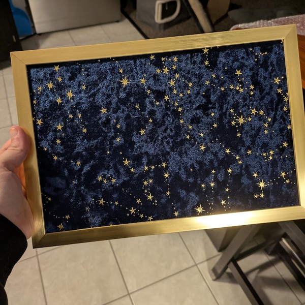 Gold Frame Celestial Velvet 8"x12" Pinboard - Etsy