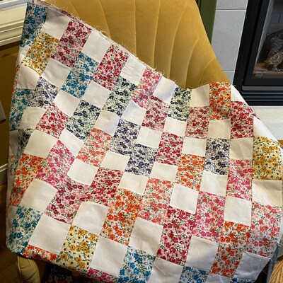 Brick Flowers Quilt Kit Fabric Pattern and Binding and Backing Included ...