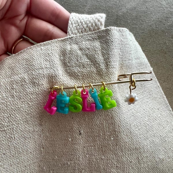 Custom Name Pin, Heavy Duty Gold Safety Pin, Personalized Brooch ...