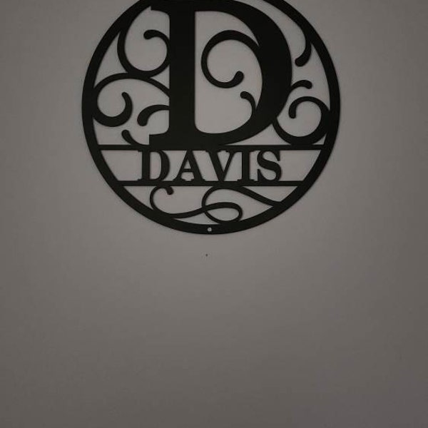 Personalized Metal Monogram Name Sign - Custom Family Name Sign ...
