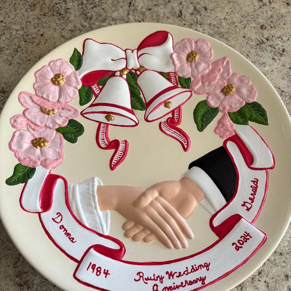 Ceramic Hand Painted, Personalized Wedding Plate - Etsy