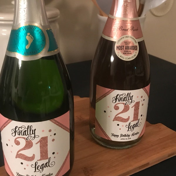 FINALLY LEGAL Wine Labels, 21st Birthday Decor, 21 and Legal, 21st ...