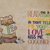 Reading Pillow Embroidery Design Read Me a Story Embroidery Design Tuck ...