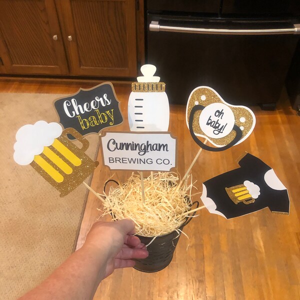 A Baby is Brewing Baby Centerpiece, Baby Brewing Centerpiece Sticks ...