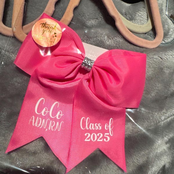 Personalized Graduation Cap Bow: Custom Text, Grosgrain Ribbon - Etsy