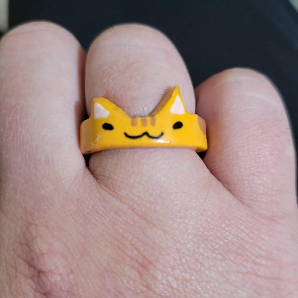 HANDMADE Cat Rings, Kitten Rings, Clay Rings, Cat, Animals, Cute, Cat ...