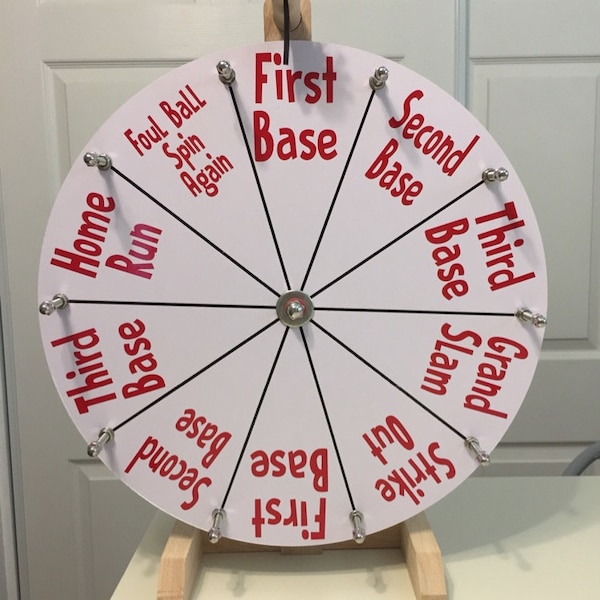 Woodwell 16 Inch White Tabletop Raffle Spinning Prize Wheel Game with ...