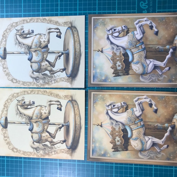 CAROUSEL HORSE Digikit Digi Kit Digital Printable Digital Vintage ...