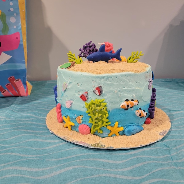Fondant Tropical Fish Cake Topper,under the Sea,mermaid Tail Cake ...