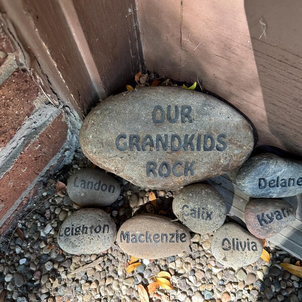 Engraved Inspirational Stones Mothers Day Stone, Carved Stone, Namesake ...