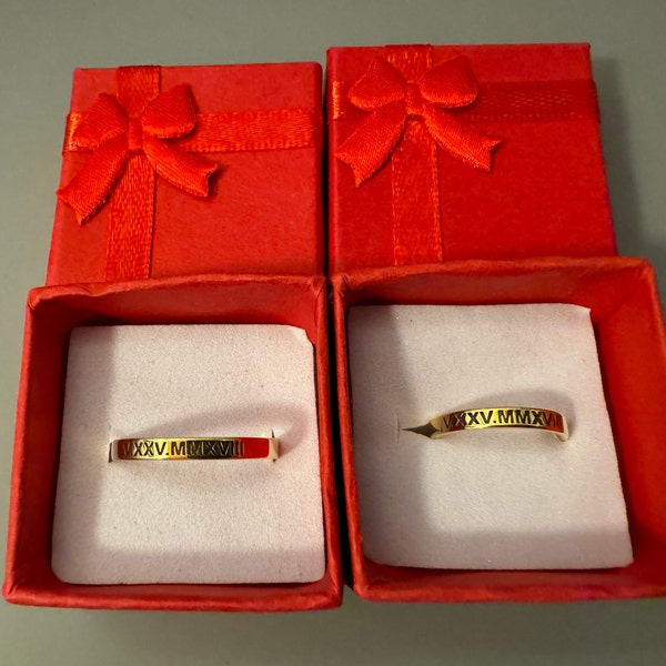 Love Couple Rings, Custom Ring, Engraved Ring, Personalized Ring, Stack ...
