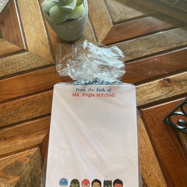 Superhero Notepad - Personalized Teacher Notepad - Superhero Classroom - Superhero Theme ...