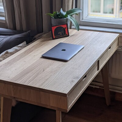 Artisan Solid Oak Wood Desk Computer Desk Home Office - Etsy UK
