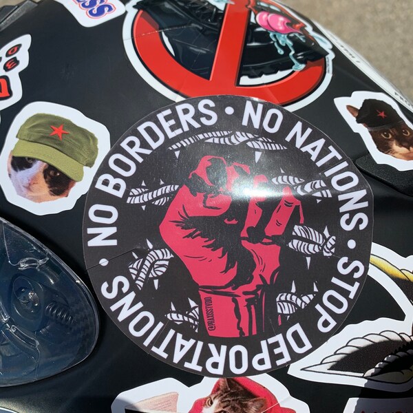 No Borders No Nations Stop Deportations Leftist Sticker - Etsy