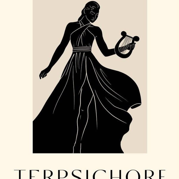 Greek Muse Terpsichore Art Printable | Greek Mythology Art ...