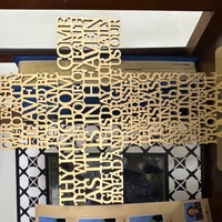 The Lords Prayer Our Father Cross / Crucifix Laser Cut Acrylic Gold ...
