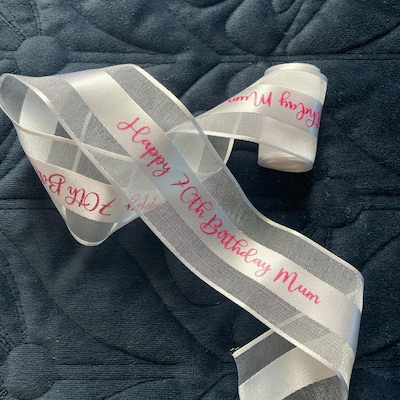 Personalised WEDDING ANNIVERSARY Ribbon Customised for Silver, Ruby ...