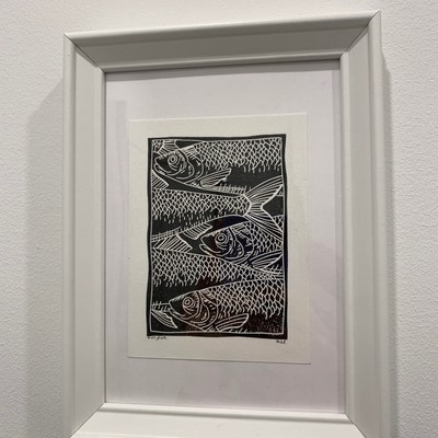 Fisch Linoldruck Fish Linoprint Mini-Print Hering - Etsy.de