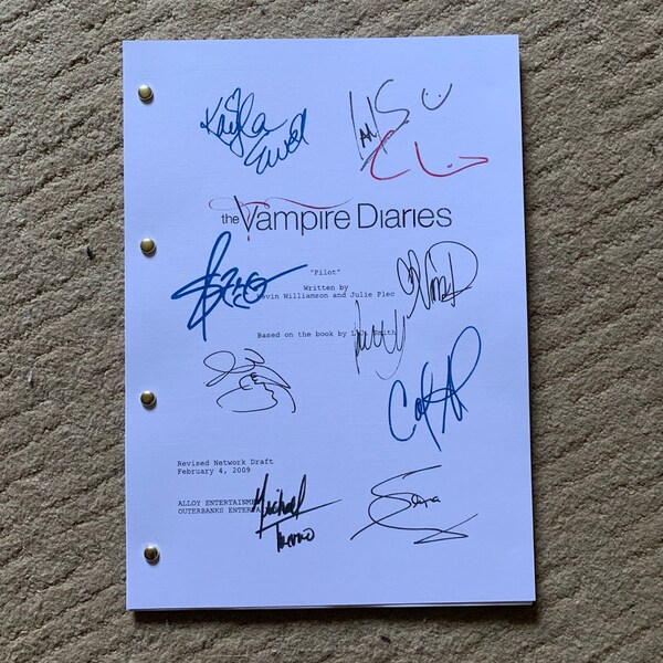 The Vampire Diaries Pilot TV Script Screenplay With Signatures ...