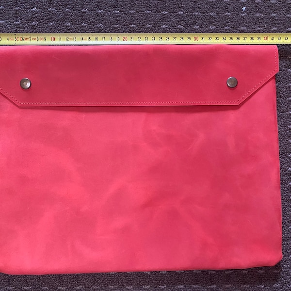 Leather Document Holder, Leather Paper Portfolio, A4 Document Organizer ...