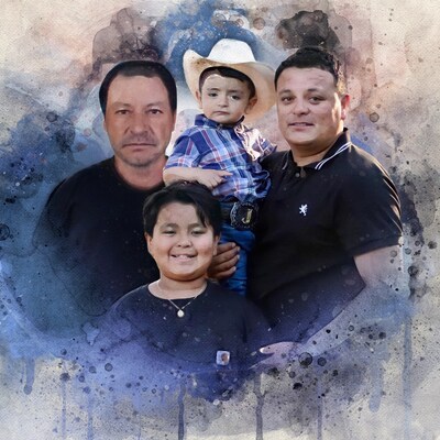 Painted Family Portrait, Loss of Father Gift for Daughter, Memorial ...