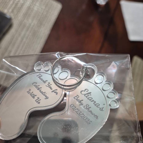 Personalized Baby Feet Keychain Baby Shower Favors in Bulk for Baby ...