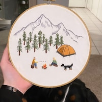 Camping Hand Embroidery Pattern - Camping Trip - PDF - Instant Download ...