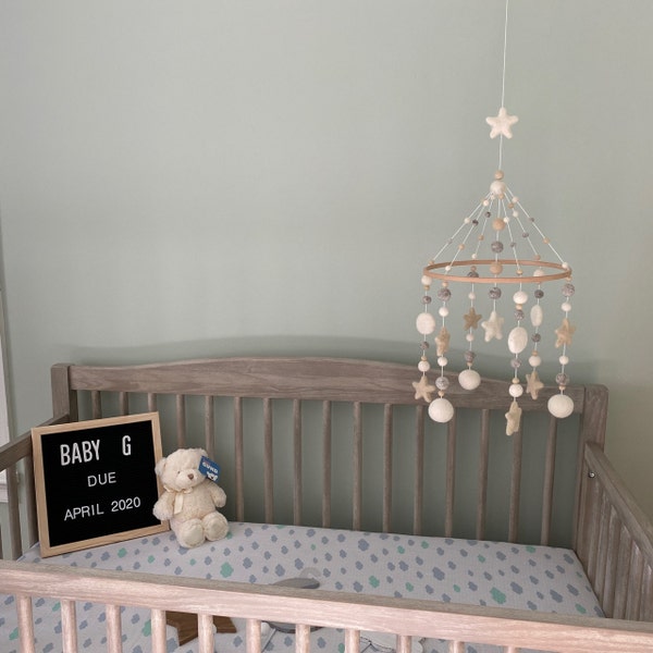 Neutral & Natural Baby Mobile, Nursery Mobile, Cot Mobile Boy, White ...