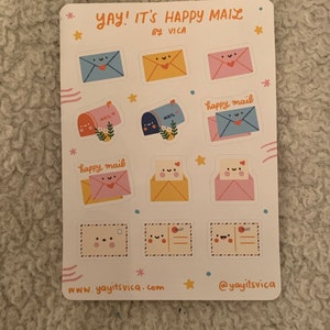 Happy Mail Sticker Sheet Kawaii Stickers Cute Stationery Journal ...