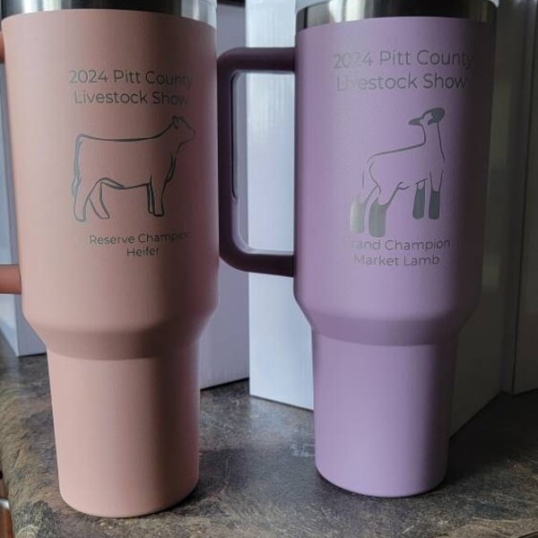 Custom 40 Oz Name Tumbler, Personalized Text Logo Tumbler With Handle ...