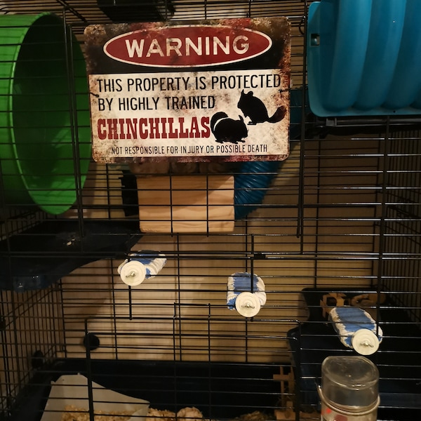 Chinchilla Sign,funny Metal Signs,chinchillas,chinchilla Cage ...