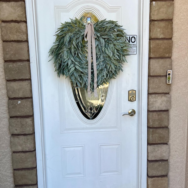 Elegant Cedar Wreath,winter Greenery Wreath,simple Christmas Wreath ...