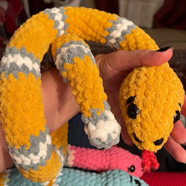 Snake Plush Crochet Pattern No Sew Do It Yourself Amigurumi Tutorial ...