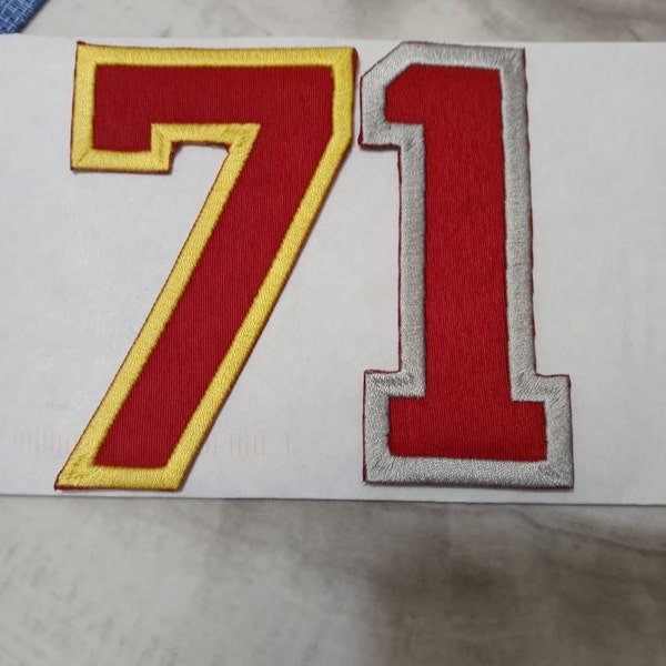 High School Varsity Numbers Patch College Letterman Jacket Embroidered ...